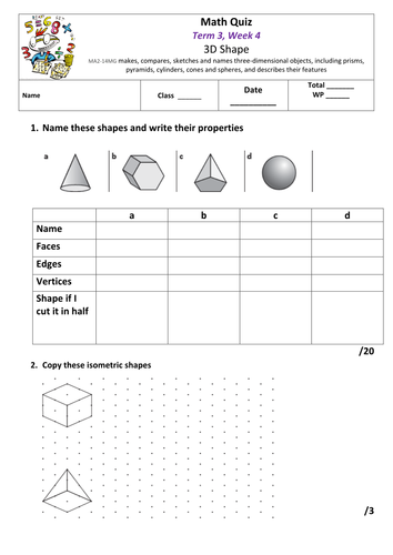 3D Shape Activity | Teaching Resources