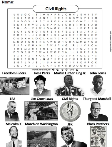 Civil Rights Word Search Printable