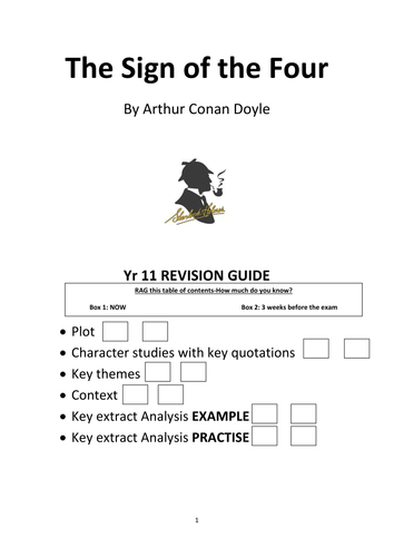 The Sign of the Four- Revision Guide | Teaching Resources