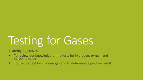 New aqa chemistry 2016 Test for gases | Teaching Resources