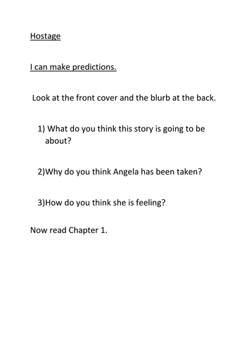 Hostage by Malorie Blackman | Teaching Resources