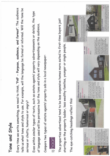 Looking at examples of estate agents' persuasive language techniques ...