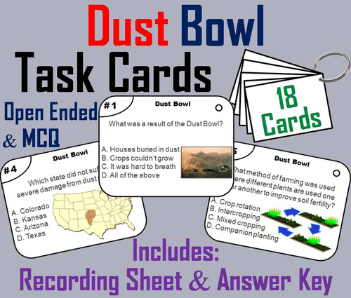 The Dust Bowl Task Cards | Teaching Resources