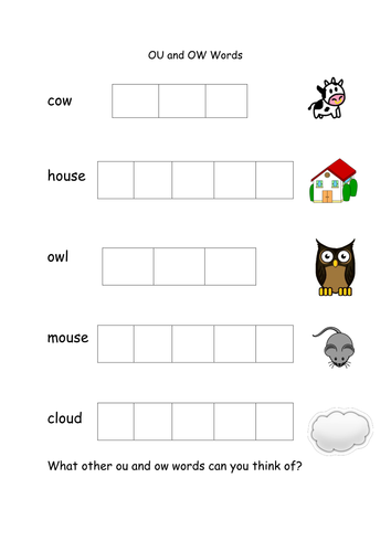 Ow and Ou Words | Teaching Resources