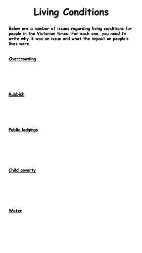 Industrial Revolution - Living Conditions | Teaching Resources