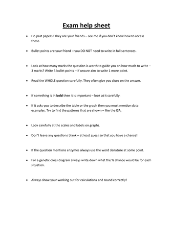 Biology GCSE exam tips | Teaching Resources