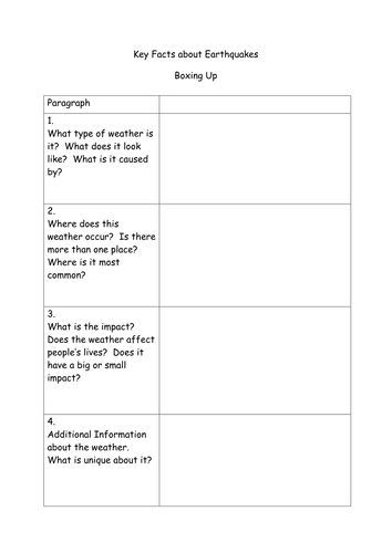Boxing up non chronological report by caitrionahansen | Teaching Resources