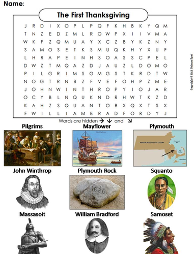 The First Thanksgiving Word Search | Teaching Resources