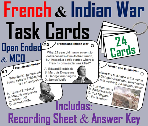 French and Indian War Task Cards | Teaching Resources