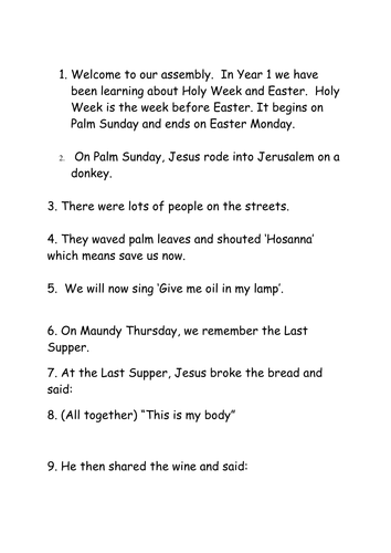 KS1 Easter Assembly. | Teaching Resources