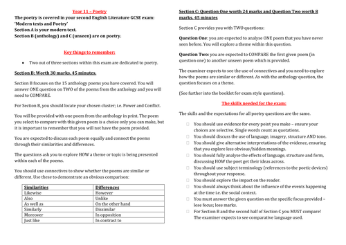 AQA Anthology Poetry Booklet - Conflict and Power | Teaching Resources