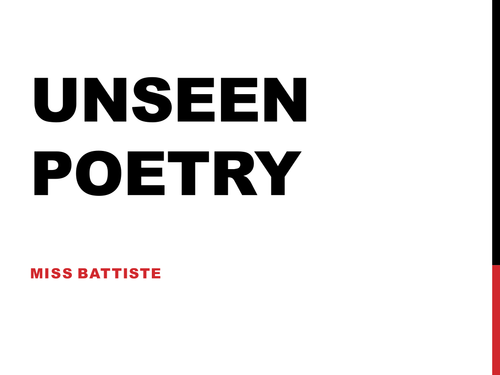 Unseen Poetry AQA GCSE | Teaching Resources Unseen Poetry AQA GCSE | Teaching Resources