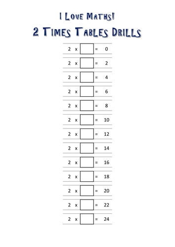 2 Times Tables Drills | Teaching Resources