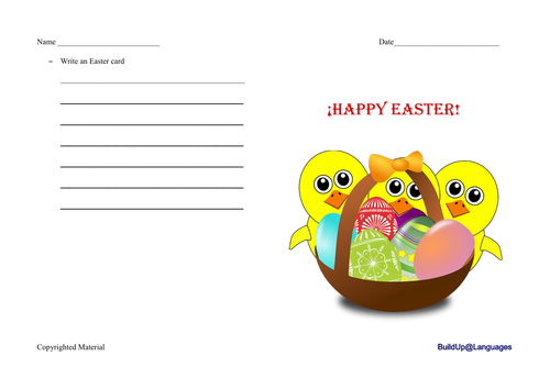 Happy Easter - write an Easter card | Teaching Resources
