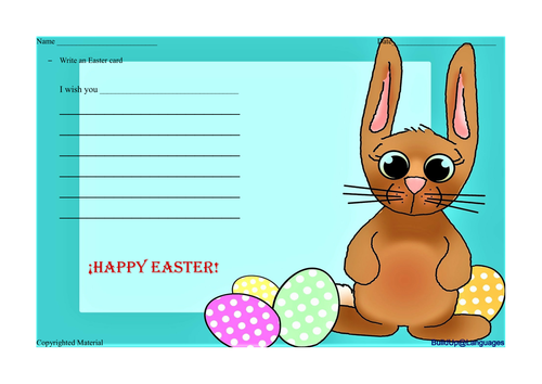 Easter -write a card | Teaching Resources