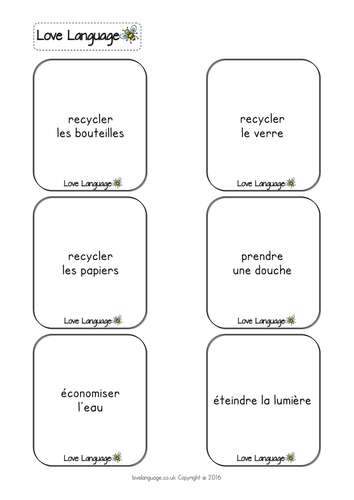 French Protecting the Environment - vocabulary cards | Teaching Resources French Protecting the Environment - vocabulary cards | Teaching Resources