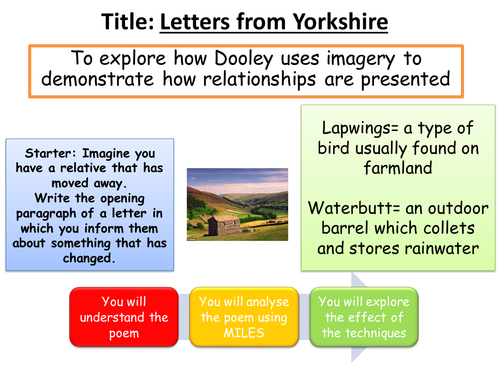 Letters from Yorkshire poetry lesson | Teaching Resources