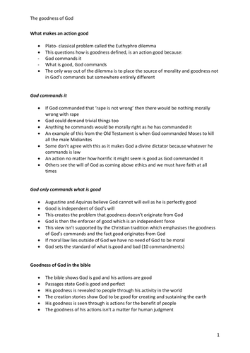 The goodness of God RS | Teaching Resources