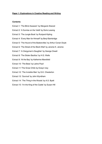 AQA Paper 1: Explorations in Creative Reading and Writing exam practice ...