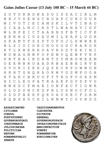 Julius Caesar Word Search | Teaching Resources