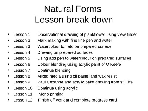 Year 9 Natural Forms | Teaching Resources