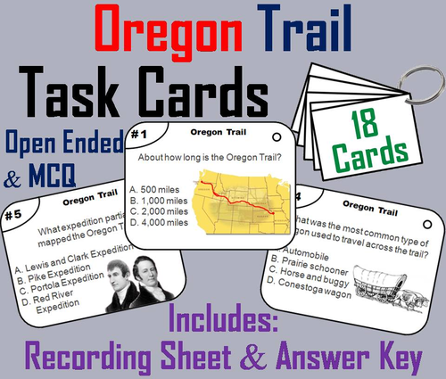 Oregon Trail Task Cards | Teaching Resources