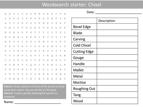 10 Design Technology Tools 2 Wordsearches KS3 GCSE Keyword Starters ...