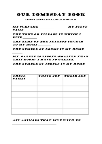 Class Domesday Book | Teaching Resources