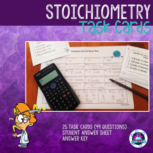 Stoichiometry Task Cards | Teaching Resources
