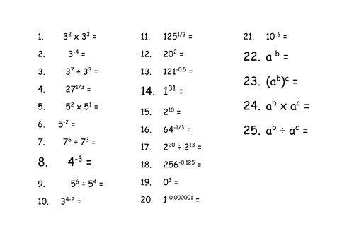 Maths for Science - Powers of Indices and Standard Form | Teaching ...