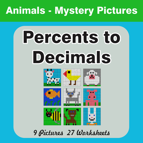 Converting Percents to Decimals Mystery Pictures | Teaching Resources
