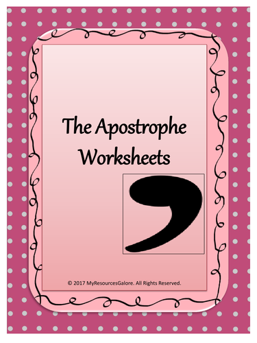 The Apostrophe Worksheets | Teaching Resources