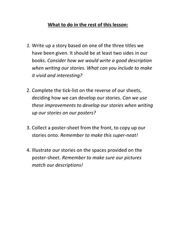 Narrative Writing Task | Teaching Resources