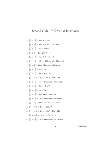 FP3 Second Order Differential Equations | Teaching Resources FP3 Second Order Differential Equations | Teaching Resources