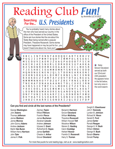 Searching for the U.S. Presidents Word Search Puzzle | Teaching Resources