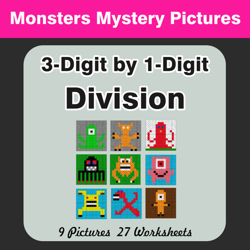 Division: 3-Digit by 1-Digit - Color-By-Number Mystery Pictures ...