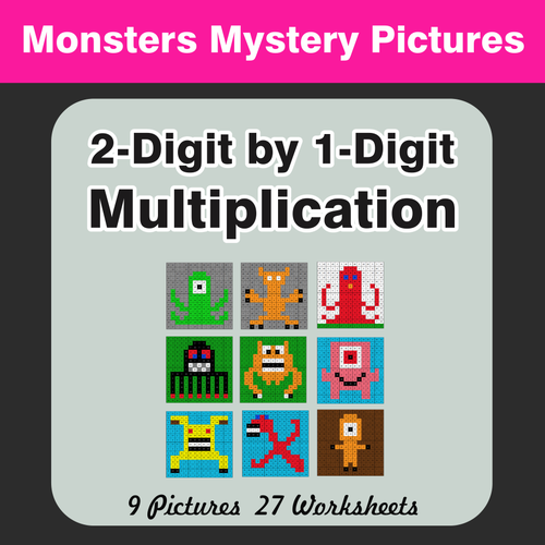 Multiplication: 2-Digit by 1-Digit - Color-By-Number Mystery Pictures ...