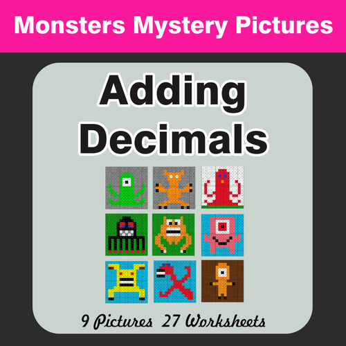 Adding Decimals - Color-By-Number Mystery Pictures | Teaching Resources