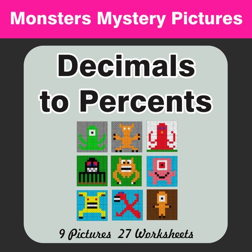 Converting Decimals to Percents - Color-By-Number Mystery Picture ...