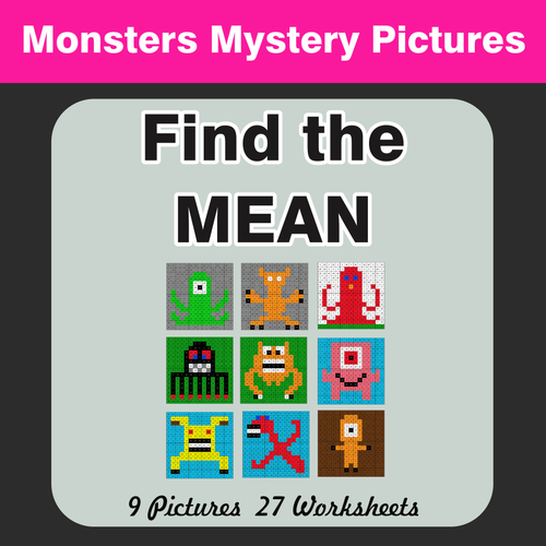 Find the Mean (Math Average) - Color-By-Number Mystery Pictures ...
