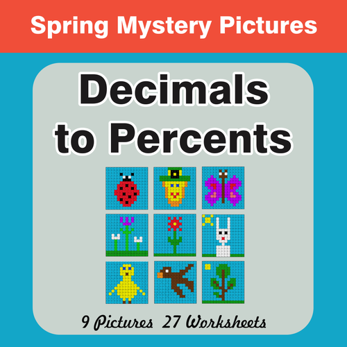 Spring Math: Decimals to Percents - Mystery Pictures | Teaching Resources