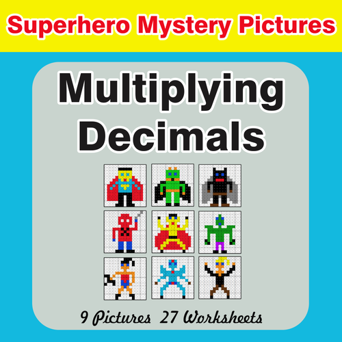 Multiplying Decimals - Color-By-Number Superhero Mystery Pictures ...