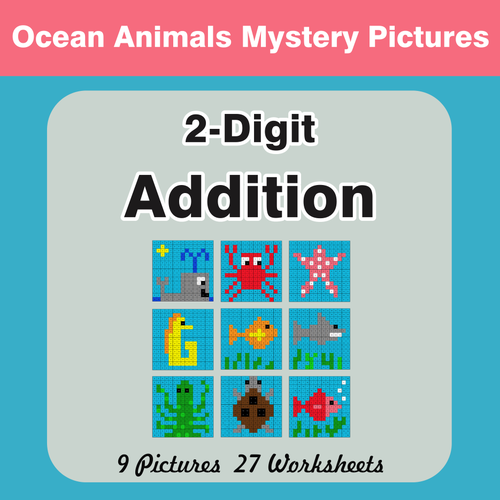 2-Digit Addition - Color-By-Number Mystery Pictures | Teaching Resources