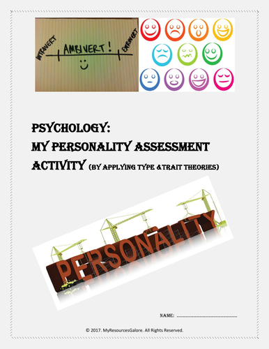 My Personality Assessment Activity | Teaching Resources