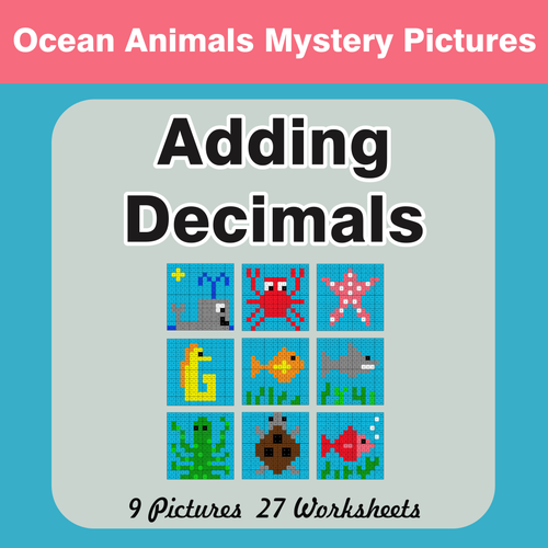Adding Decimals - Color-By-Number Mystery Pictures | Teaching Resources