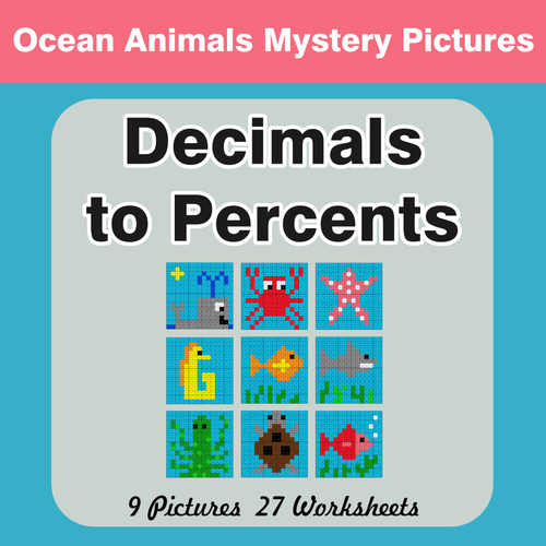 Converting Decimals to Percents - Color-By-Number Mystery Pictures ...