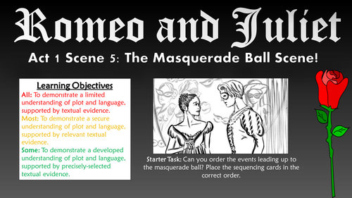 Romeo and Juliet: Act I Scene V - The Masquerade Ball Scene! | Teaching ...