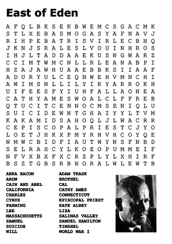 East of Eden Word Search | Teaching Resources