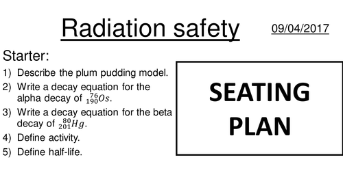 Atomic structure 4 - Radiation safety and uses | Teaching Resources
