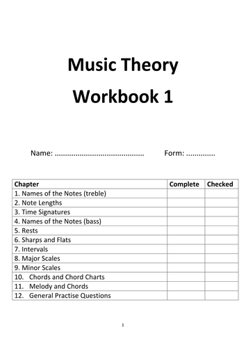 Beginner Music Theory Workbook | Teaching Resources